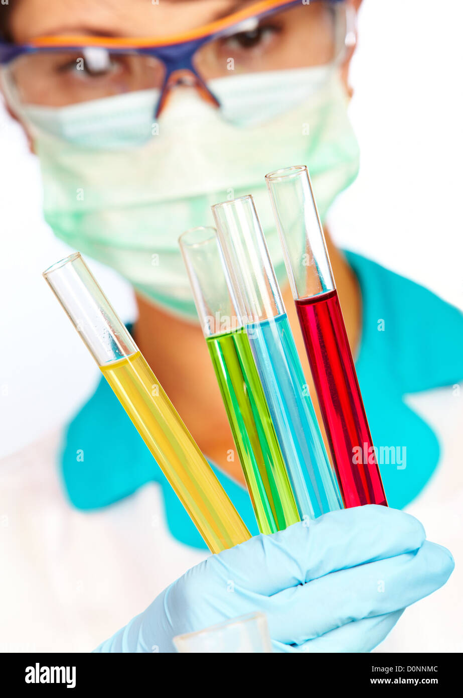 scientist in laboratory with test tubes Stock Photo - Alamy