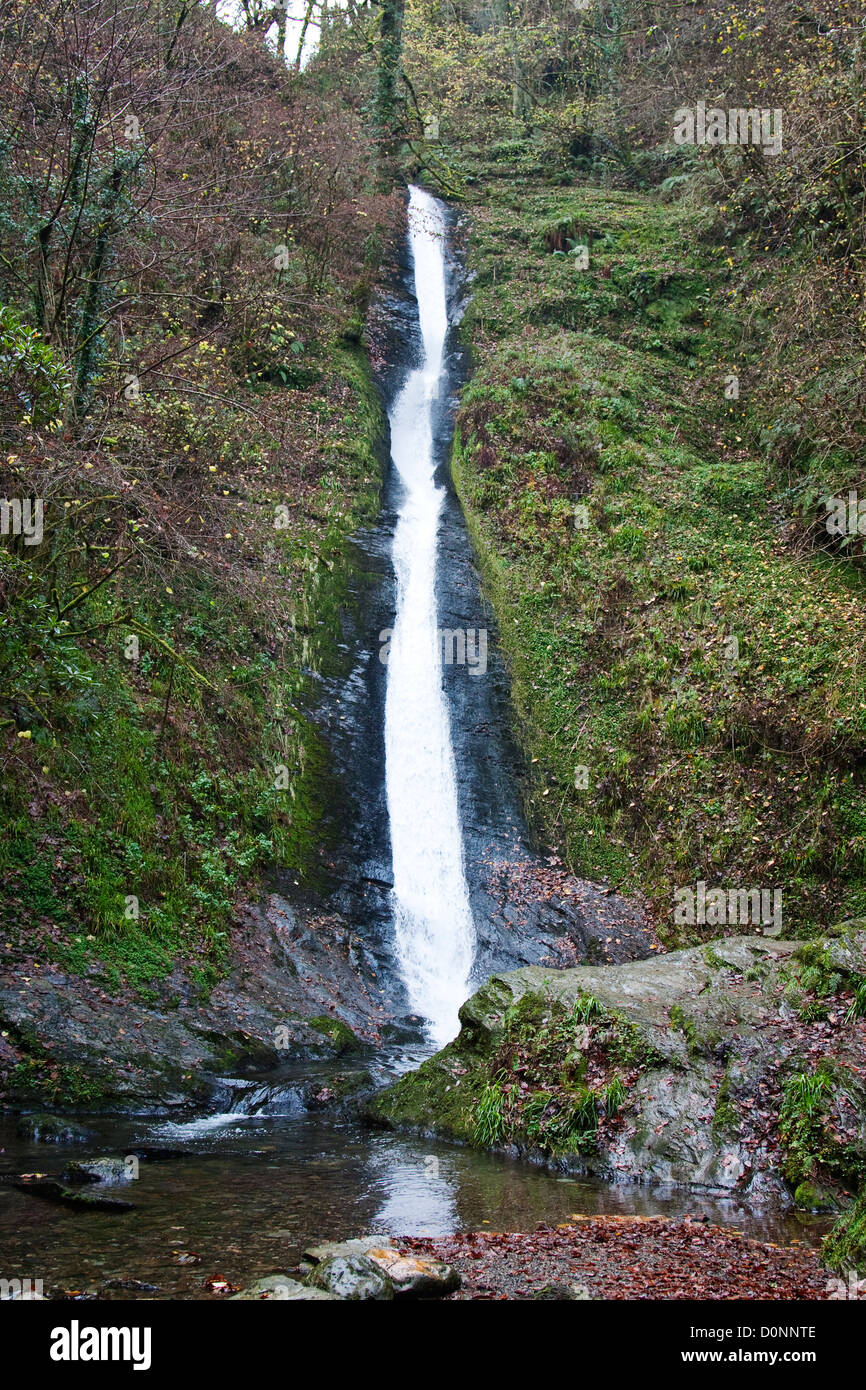 The white Lady waterfall at Lydford George in Devon,UK Stock Photo - Alamy