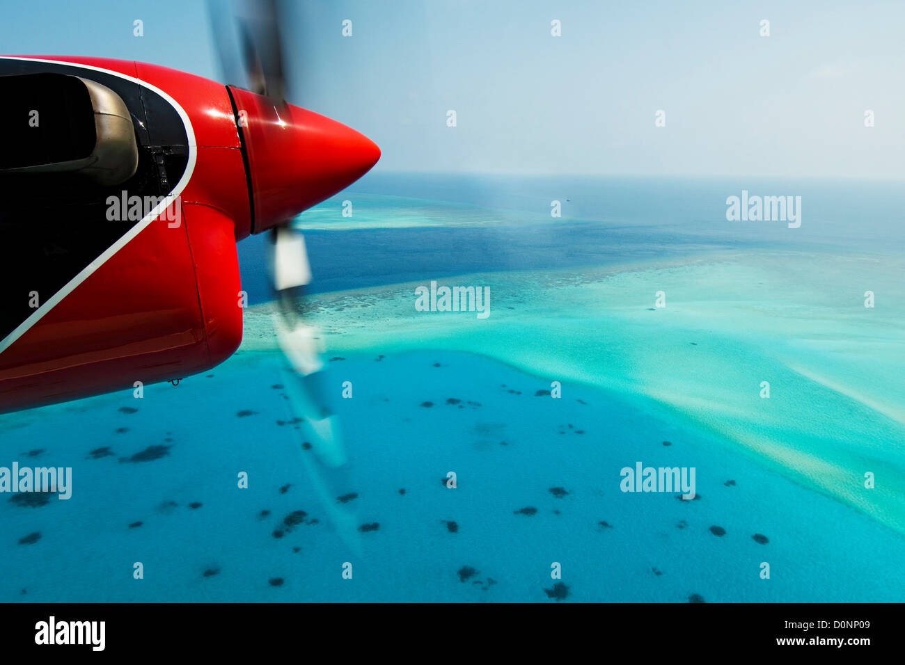 Aerial View of Shallow Reef, With Seaplane Propeller Stock Photo - Alamy
