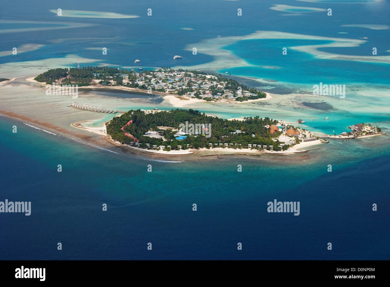 Aerial View of Resort Island Stock Photo - Alamy