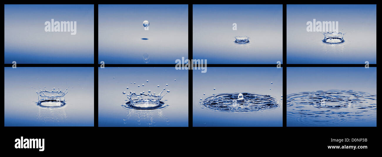 Water Droplet Splash Sequence Stock Photo - Alamy