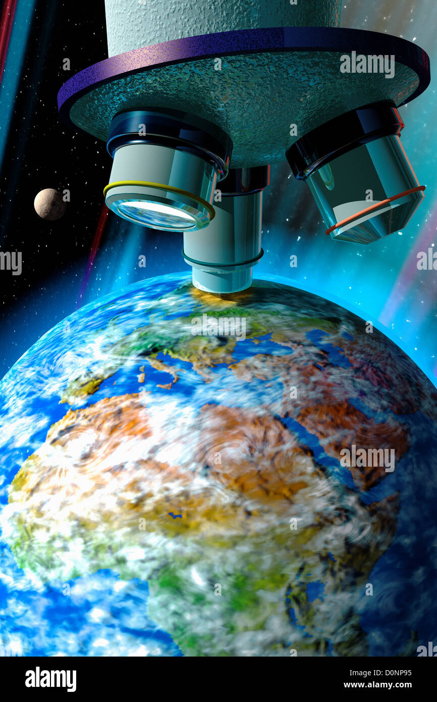 Earth Under a Microscope Stock Photo - Alamy