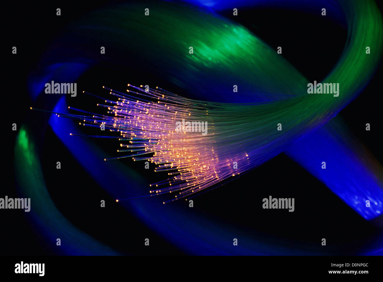 Fiber Optic Strands Glow with Light Stock Photo - Alamy