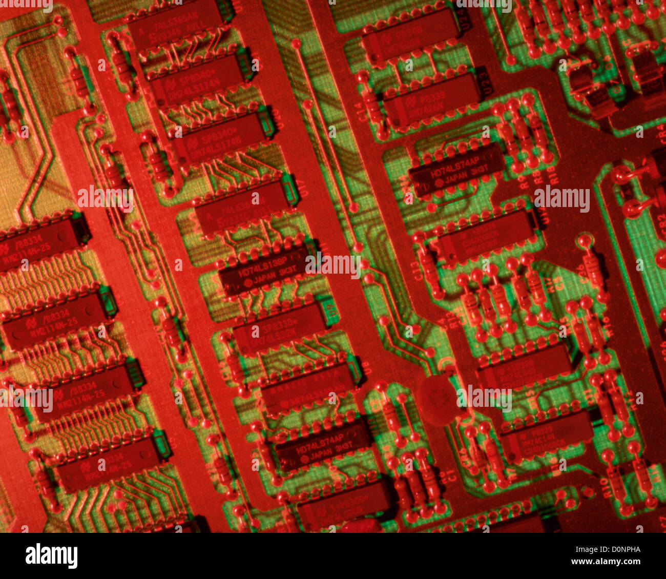 Close Up of an Integrated Circuit Board Showing Computer Chips and ...