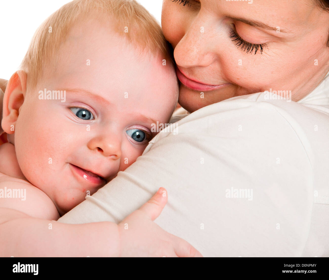 baby on a shoulder at mum Stock Photo - Alamy