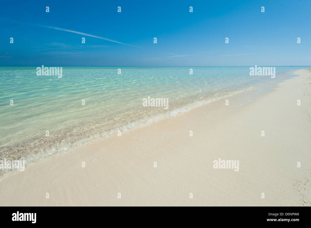 View from a beautiful tropical beach on a remote desert island Stock ...