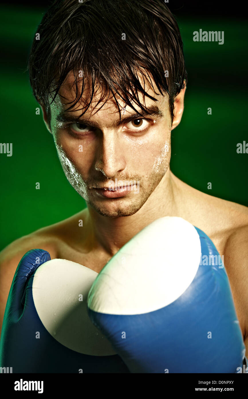 Boxing. Man in boxing gloves Stock Photo - Alamy