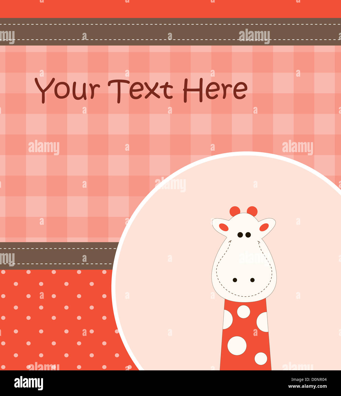 Card with cartoon giraffe Stock Photo - Alamy