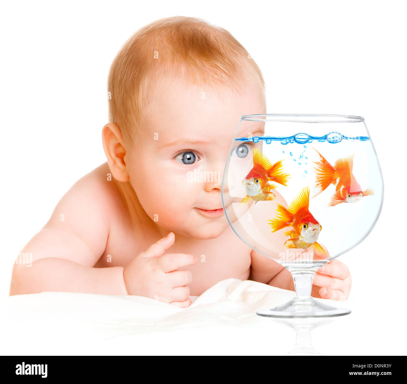 baby and goldfishs Stock Photo - Alamy