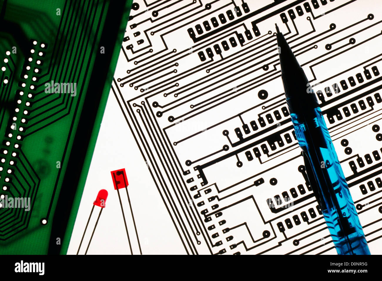 Mechanical Pencil on Computer Chip Stock Photo - Alamy