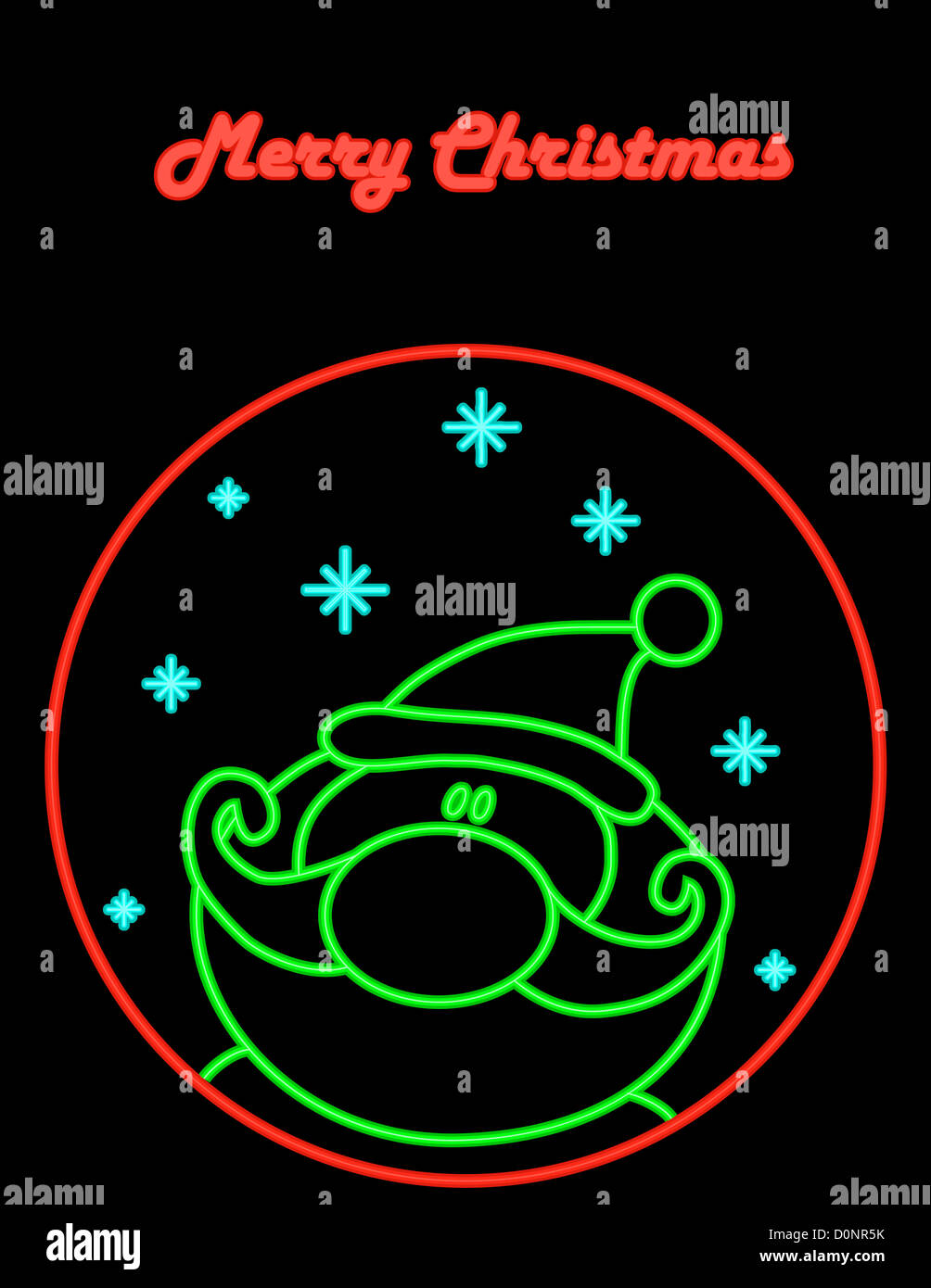 Neon Santa on black background for your design Stock Photo - Alamy