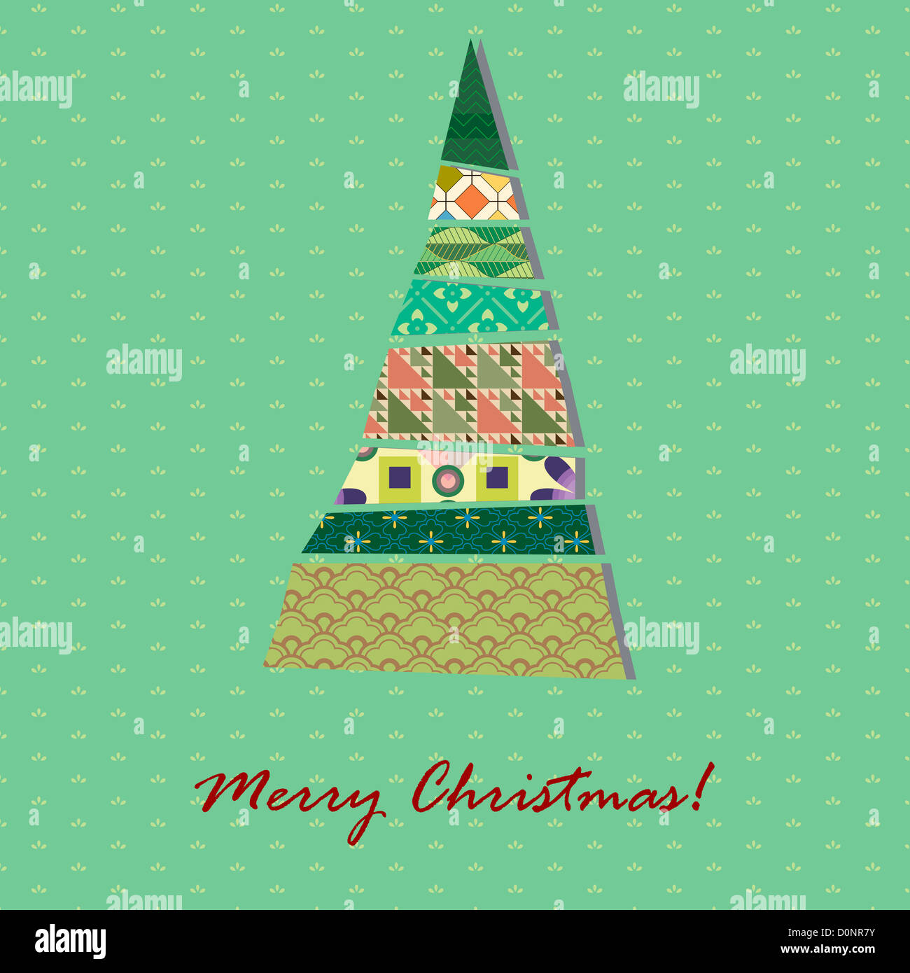 Vector illustration of a tree with pattern Stock Photo - Alamy