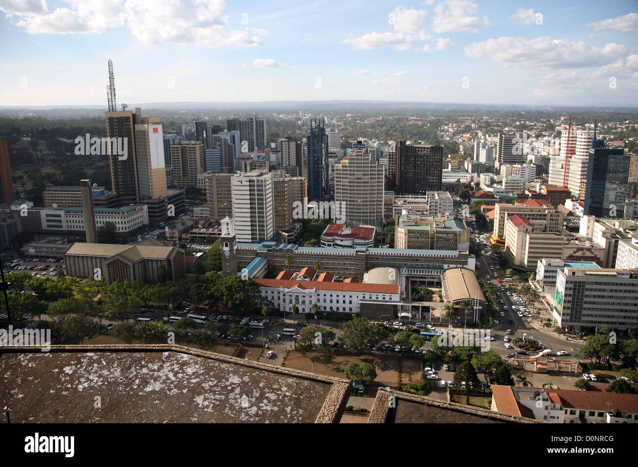 View from the top of the Kenyatta International Conference Centre ...