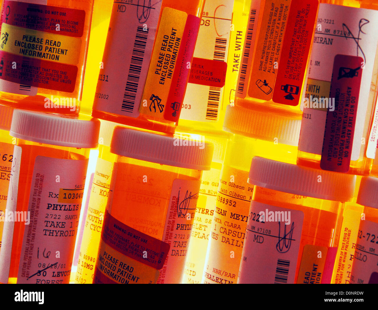 Stacked Prescription Bottles Stock Photo - Alamy