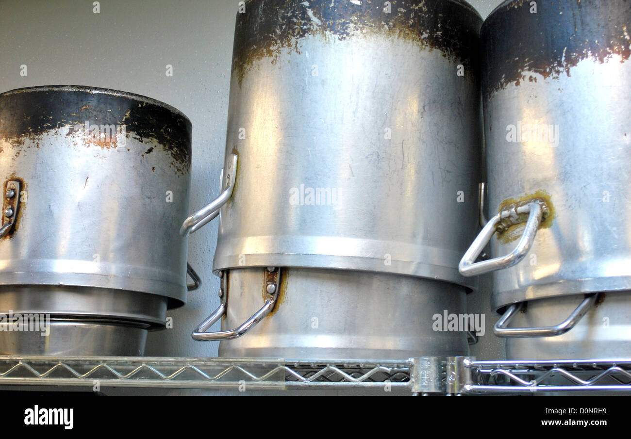 Large pots in a kitchen Stock Photo - Alamy