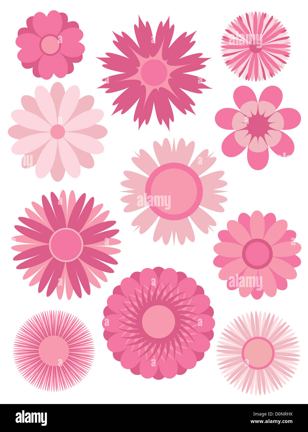 Pink flowers circles on Cut Out Stock Images & Pictures - Alamy