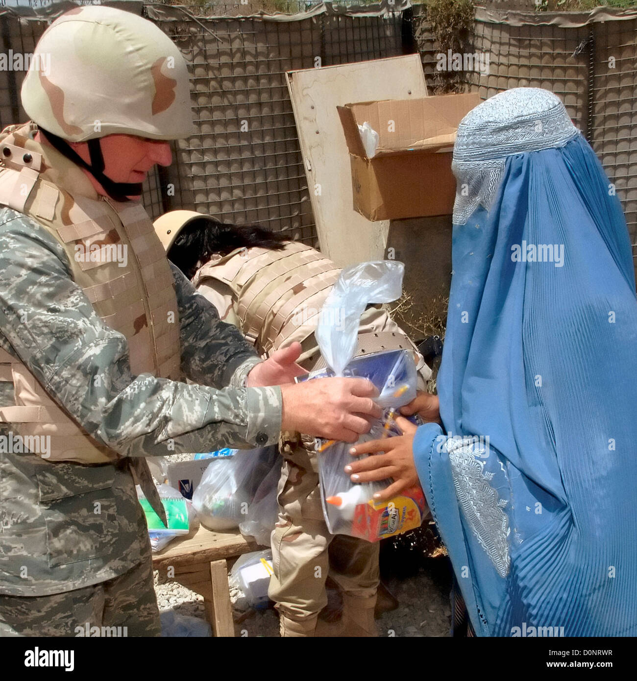 US Air Force Chaplain Distributing Humanitarian Aid Stock Photo - Alamy
