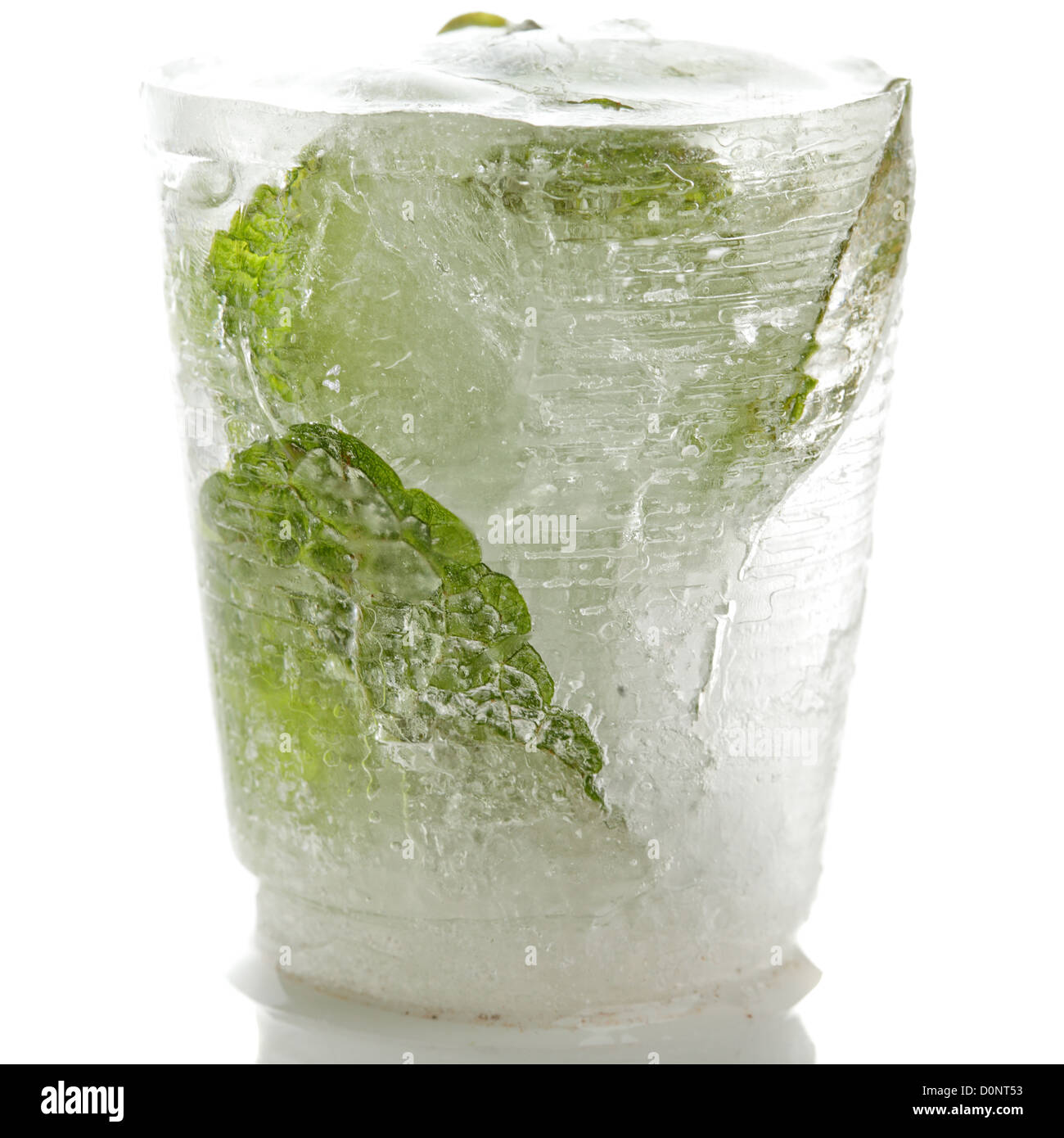 Mint in ice Stock Photo - Alamy