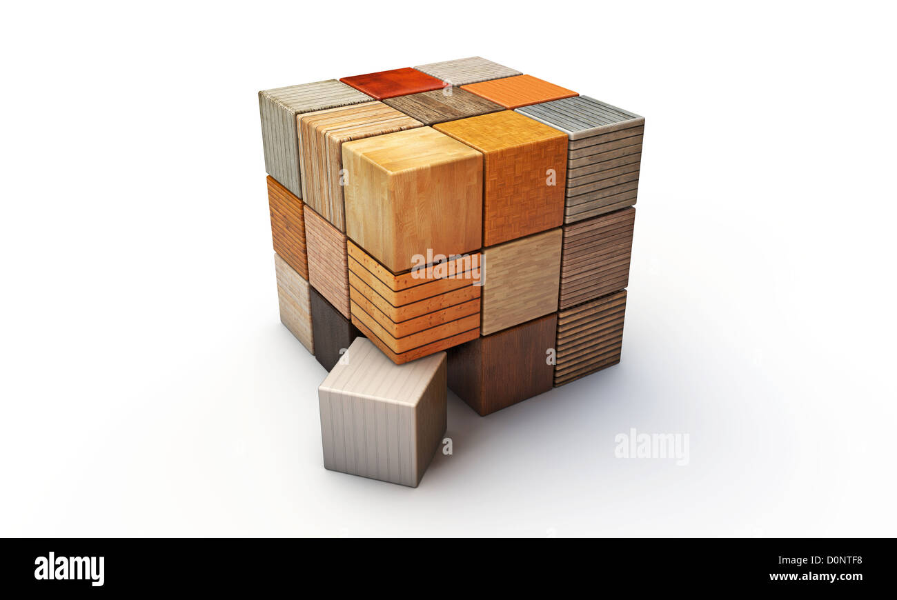 wooden cubes isolated on white background Stock Photo - Alamy