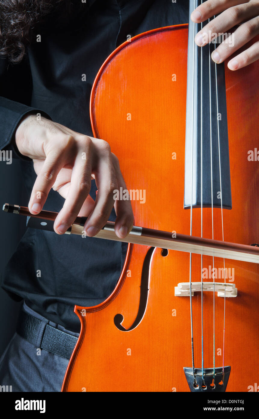 Man playing the cello Stock Photo - Alamy