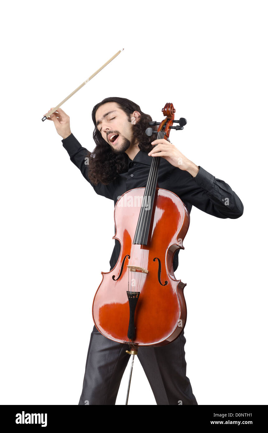 Violinist musician playing cello Cut Out Stock Images & Pictures - Alamy