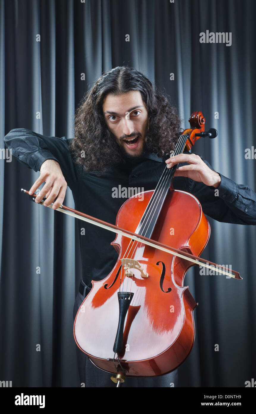Man playing the cello Stock Photo - Alamy