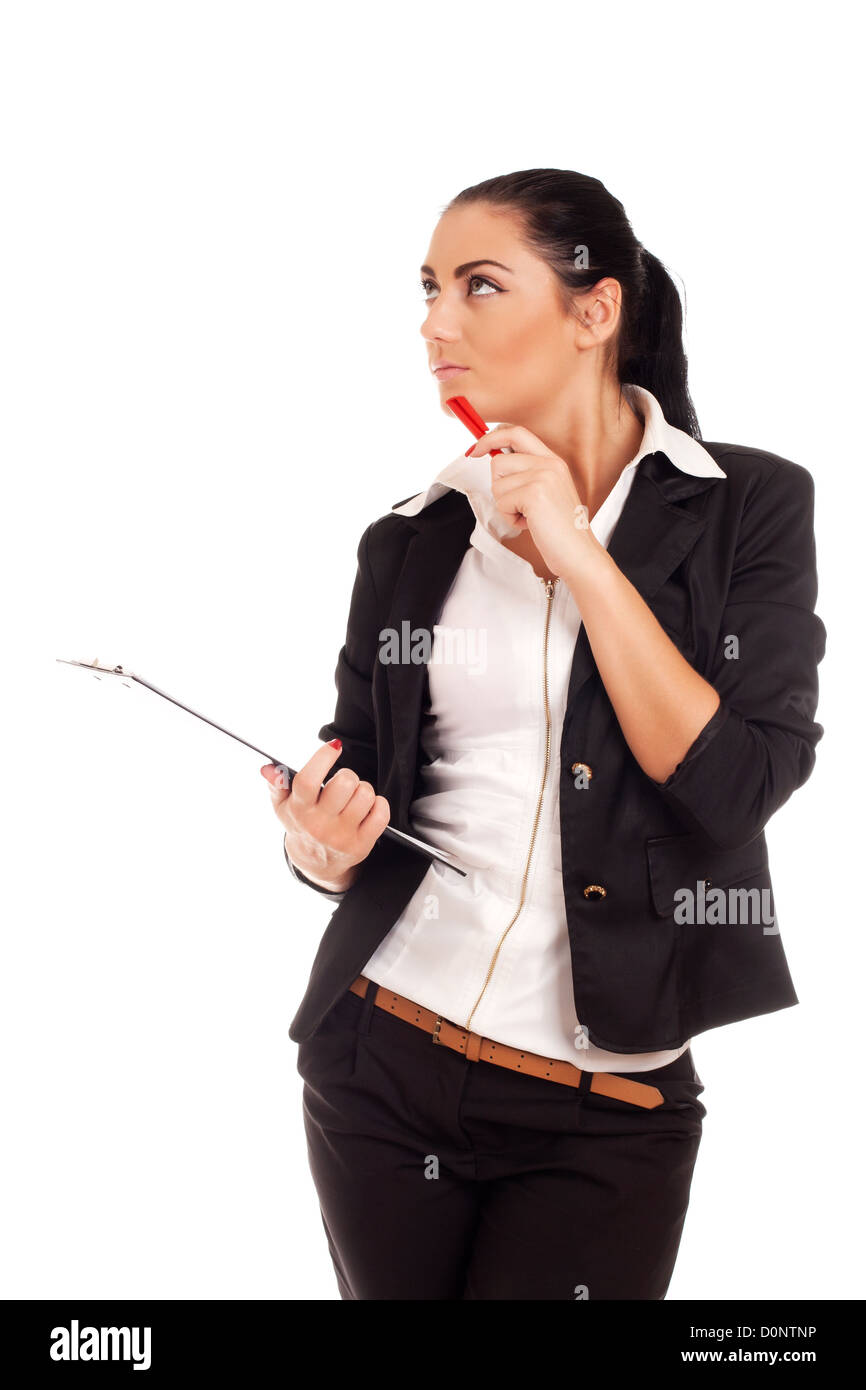 Woman holding clip board hi-res stock photography and images - Alamy