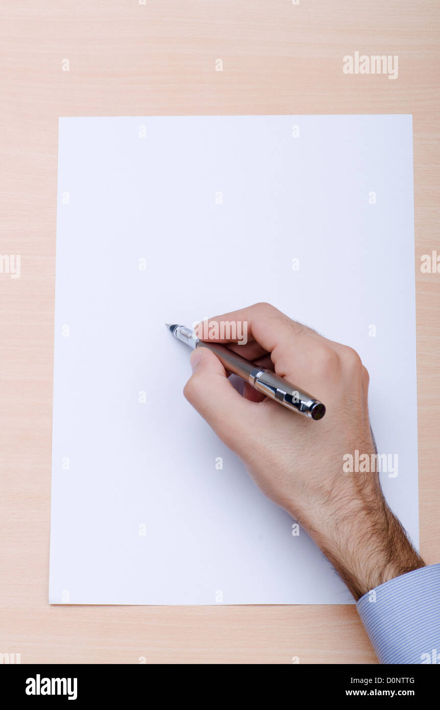 Hand writing a letter Stock Photo - Alamy