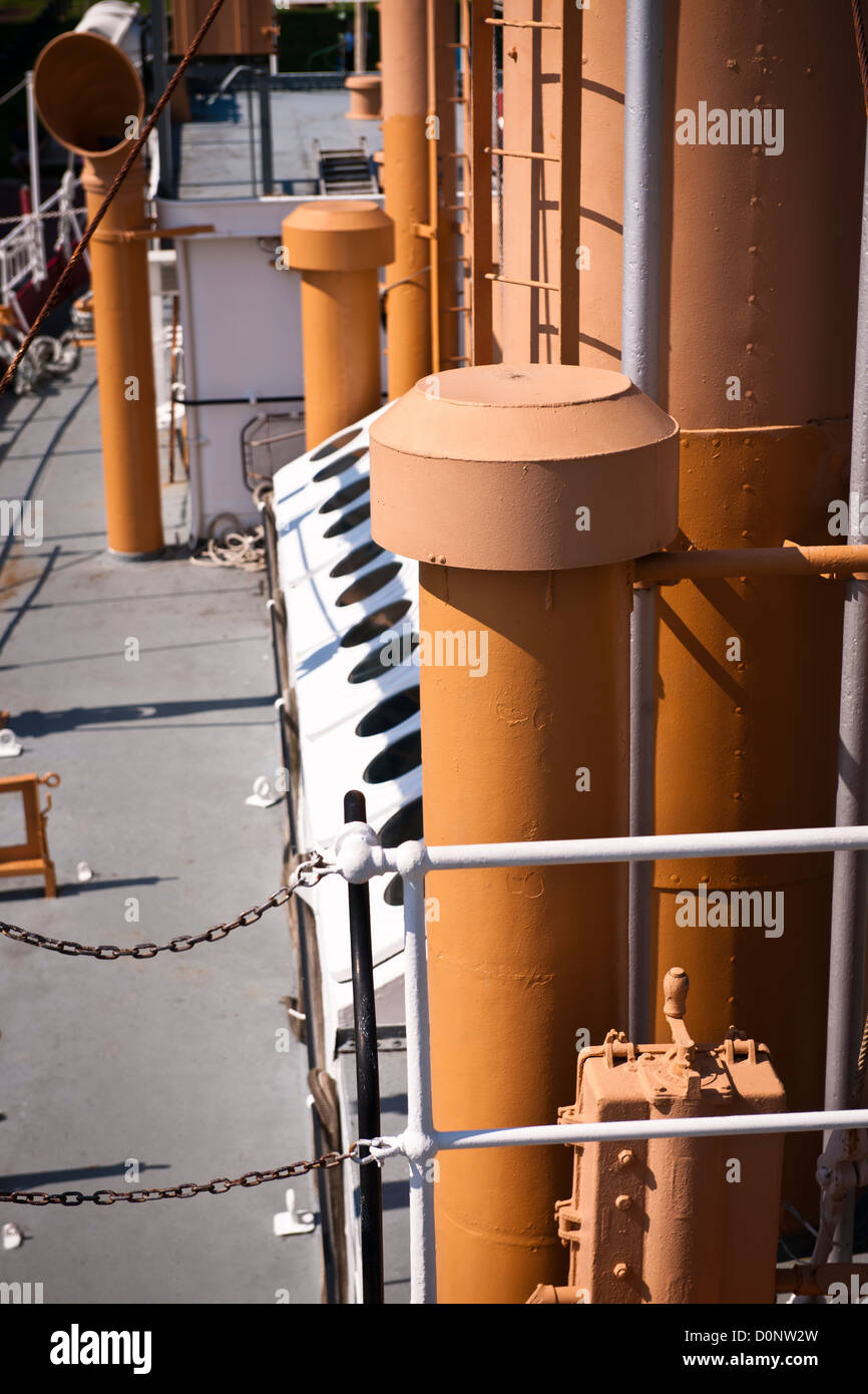Side deck of a museum ship, Baltimore Stock Photo - Alamy