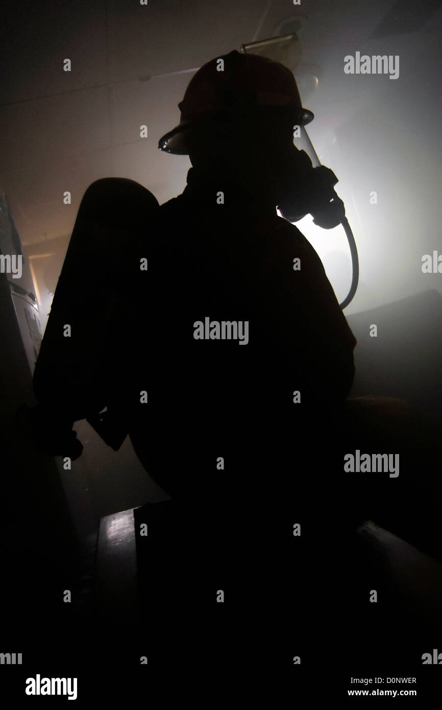 Coast Guard Firefighter Wearing Mask Stock Photo - Alamy