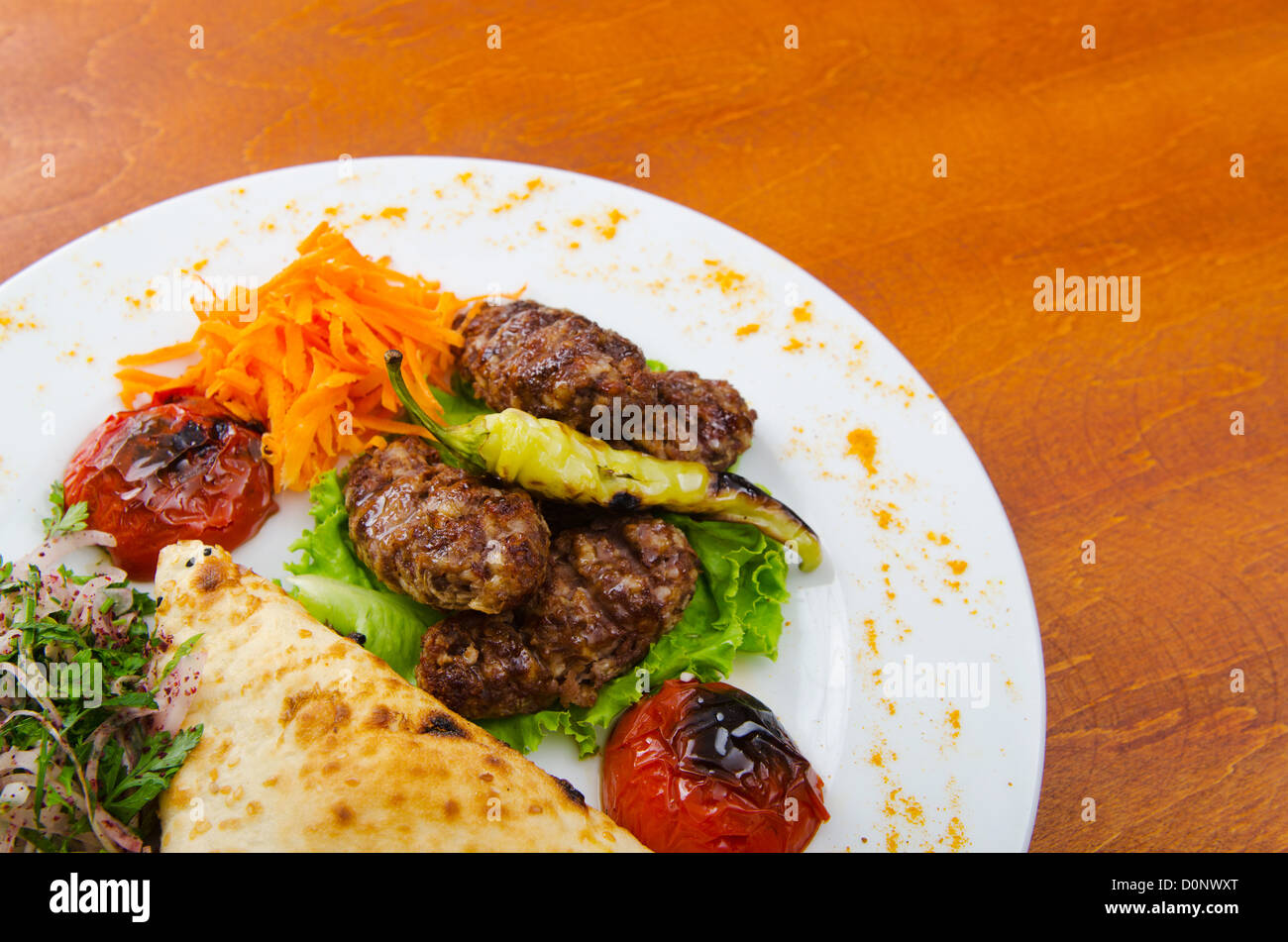 Meat cuisine - kebab served in plate Stock Photo - Alamy