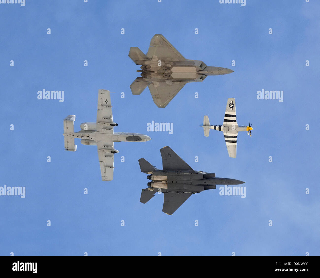 Four Aircraft Flying in Formation Stock Photo - Alamy