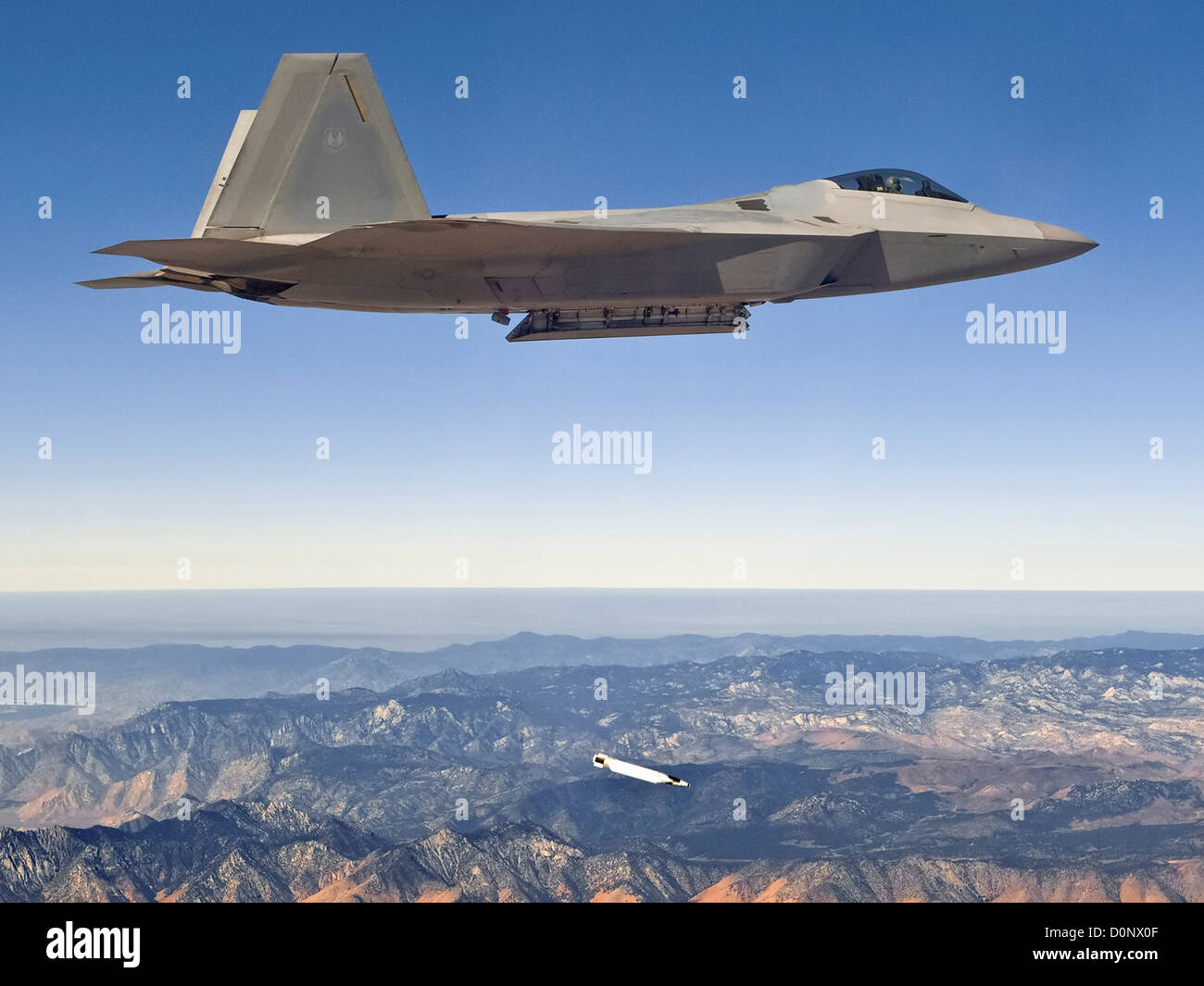 F-22 Dropping Bomb Stock Photo - Alamy