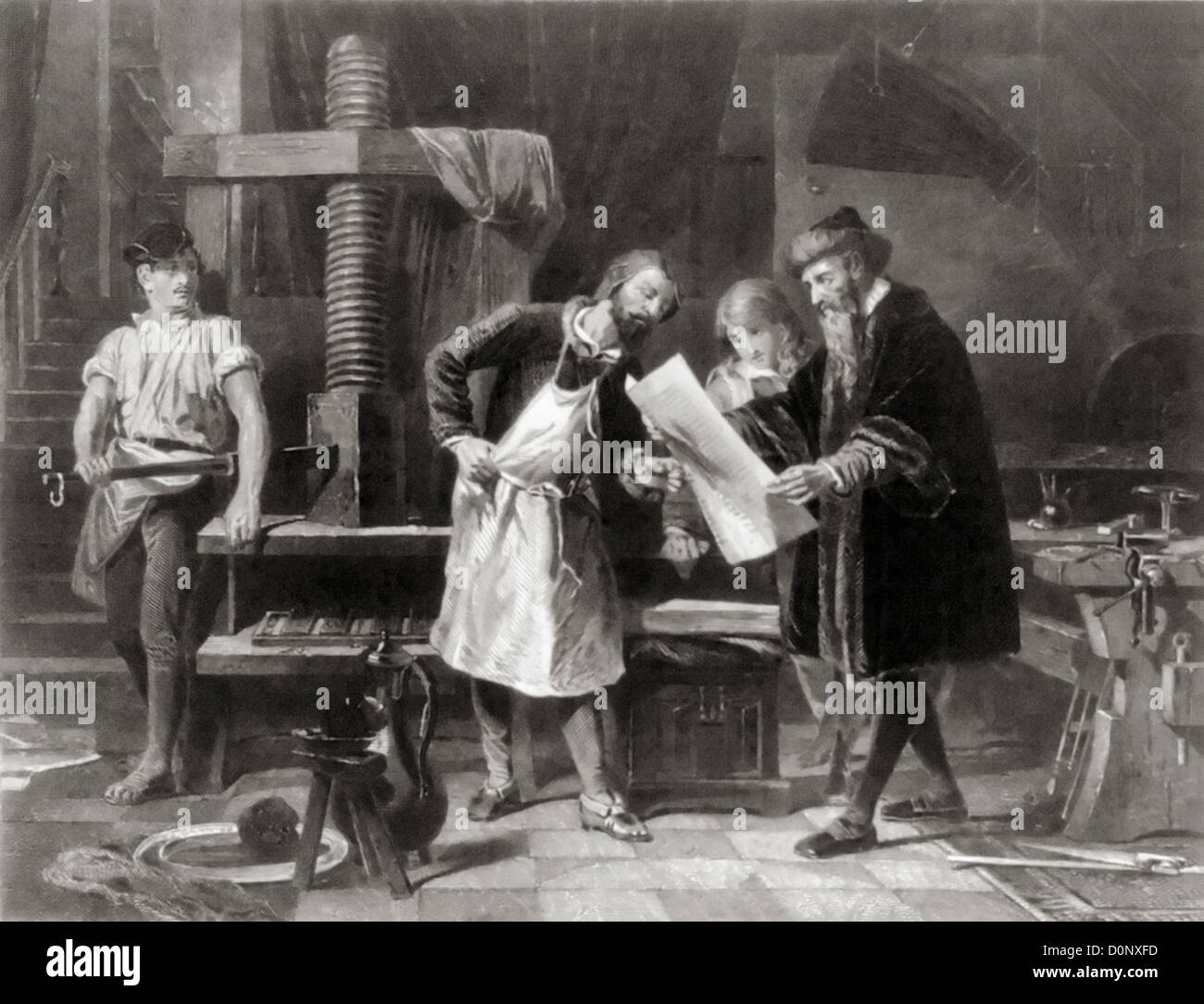 First printing press hi-res stock photography and images - Alamy