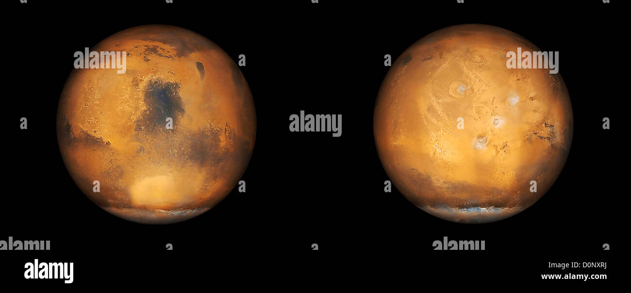 Photo Mosaic of Global Views of Mars in Late Northern Summer, from Mars ...
