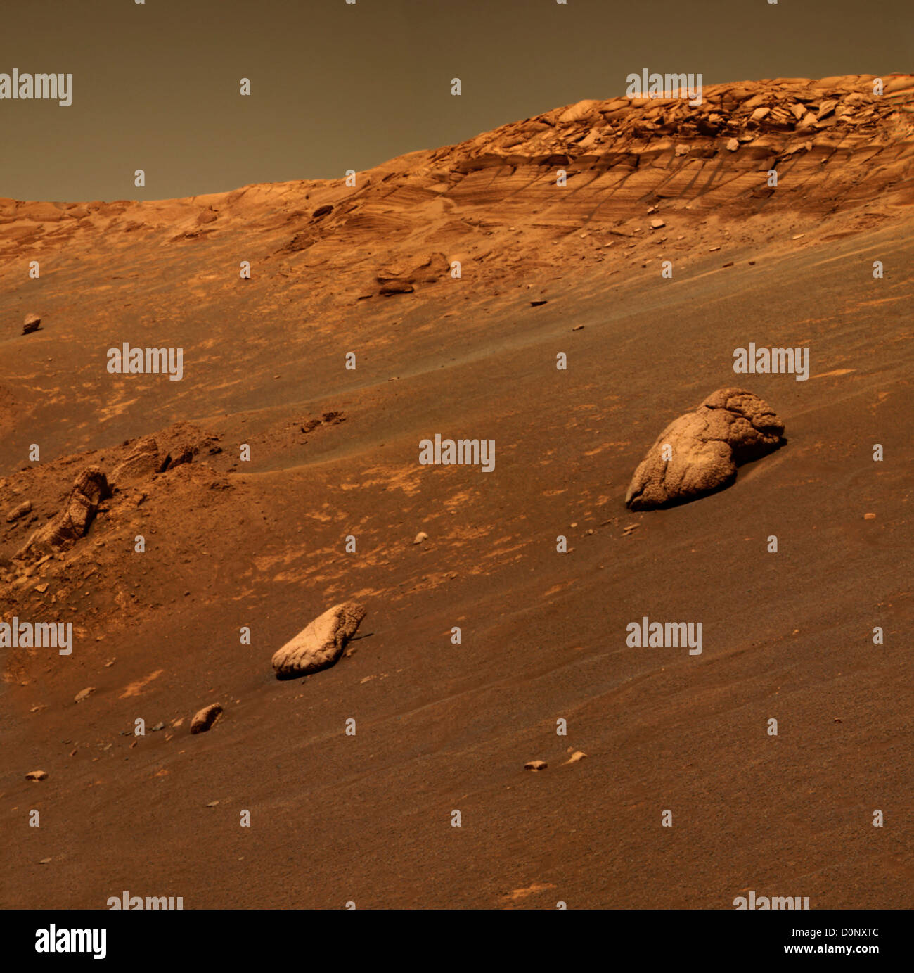 Lumpy Rock Dubbed 'Wopmay' and Dune, Mars, From Rover Opportunity Stock ...