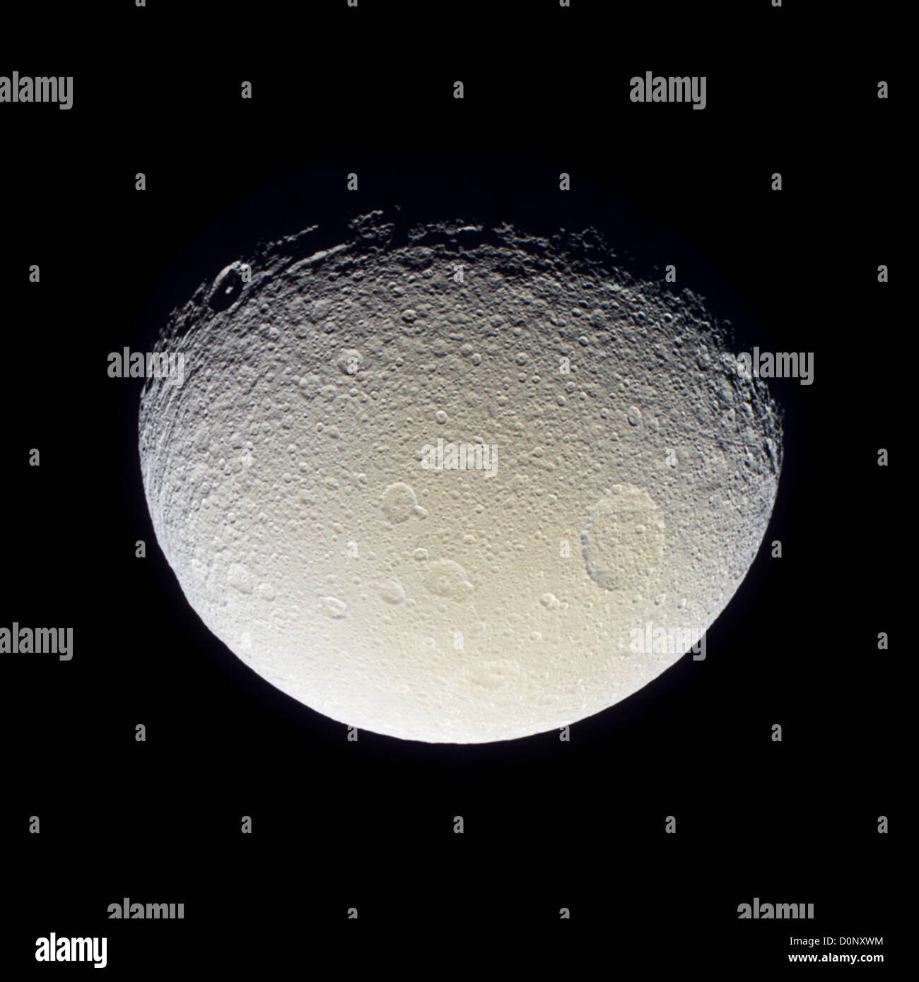 Natural Color Image of Icy Tethys Seen by Cassini Stock Photo - Alamy