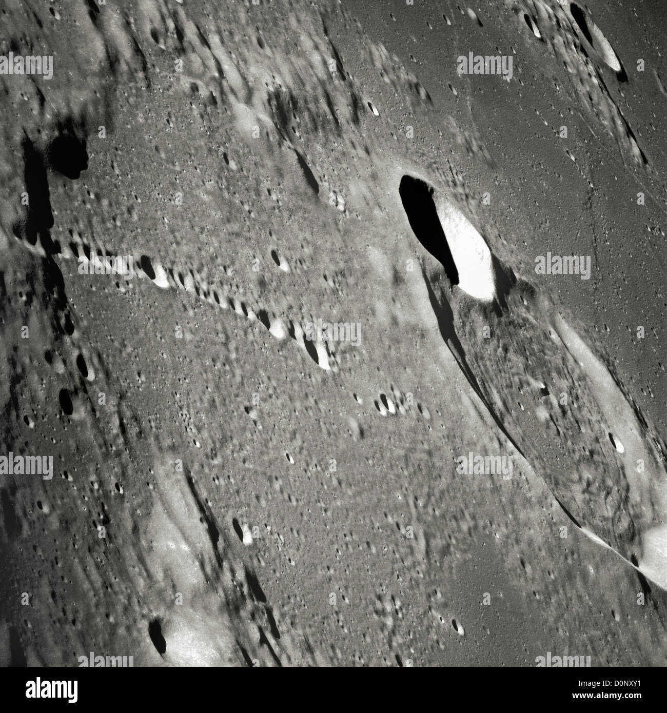Apollo 12 - A Strange String of Moon Craters Stock Photo - Alamy