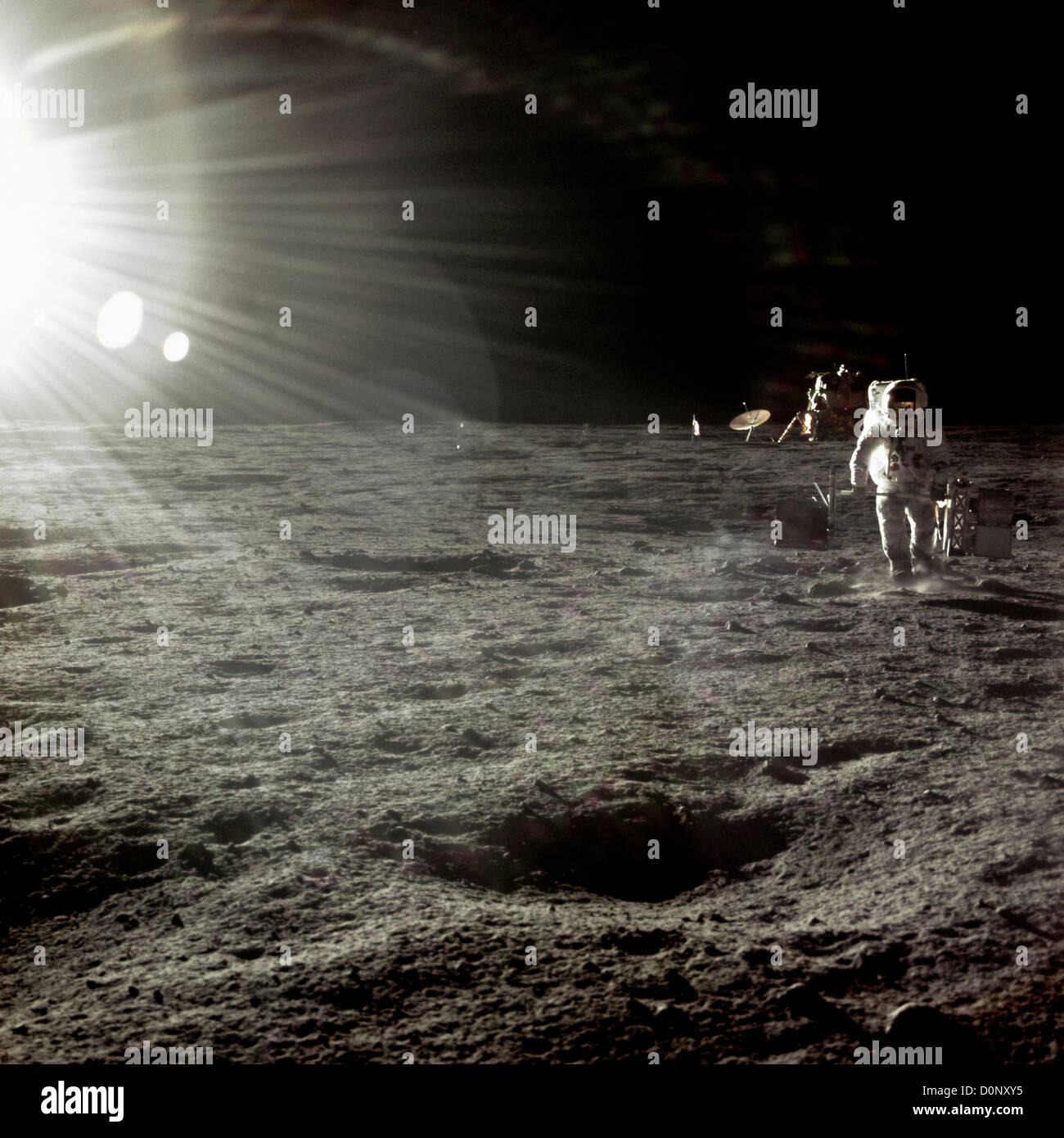 Apollo 12 - A Blinding Sunrise Lights the Way for an Astronaut on the ...
