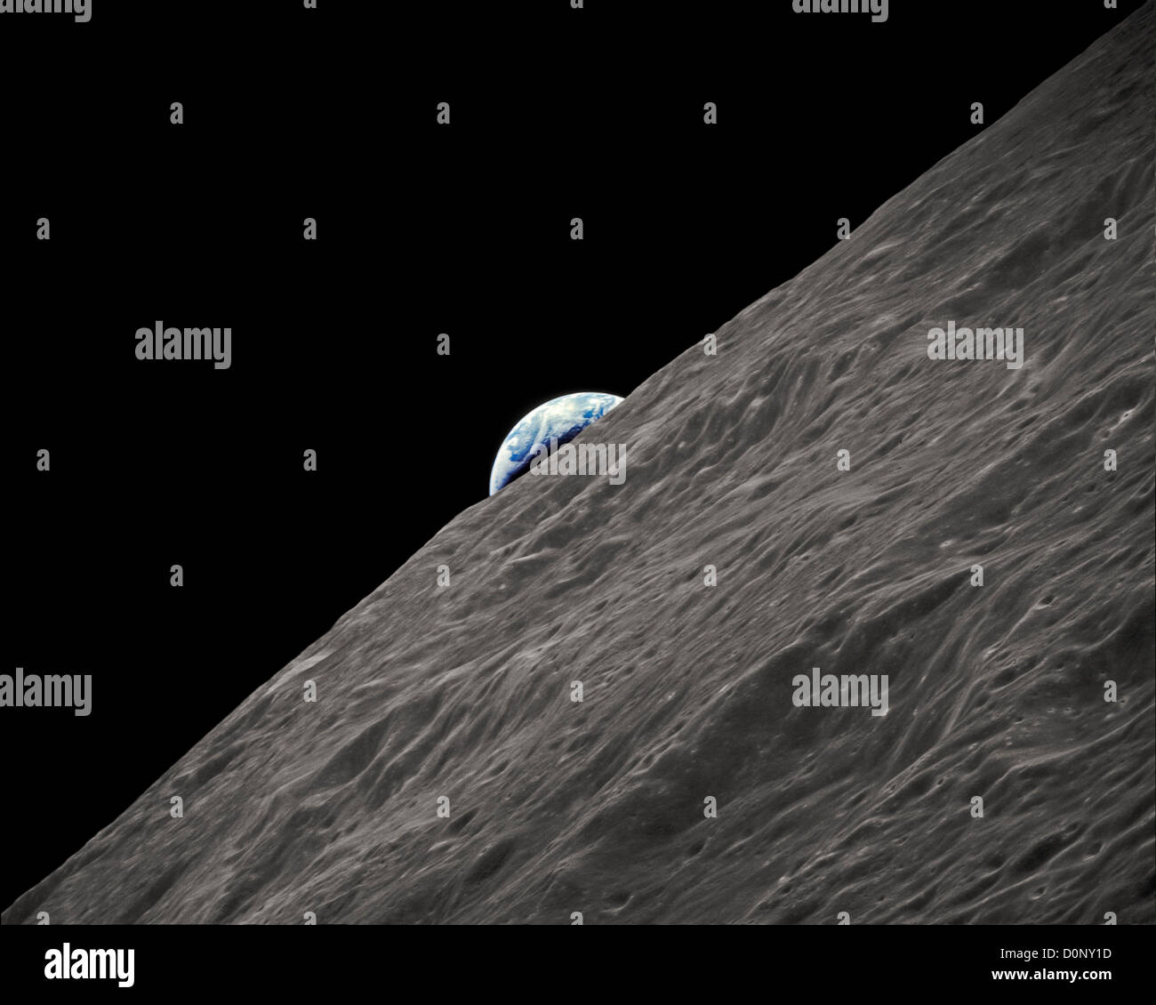 Apollo 17 - The Crescent Earth Rises Stock Photo - Alamy