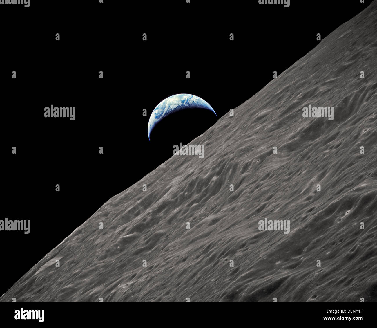 Apollo 17 - The Crescent Earth Rises Stock Photo - Alamy