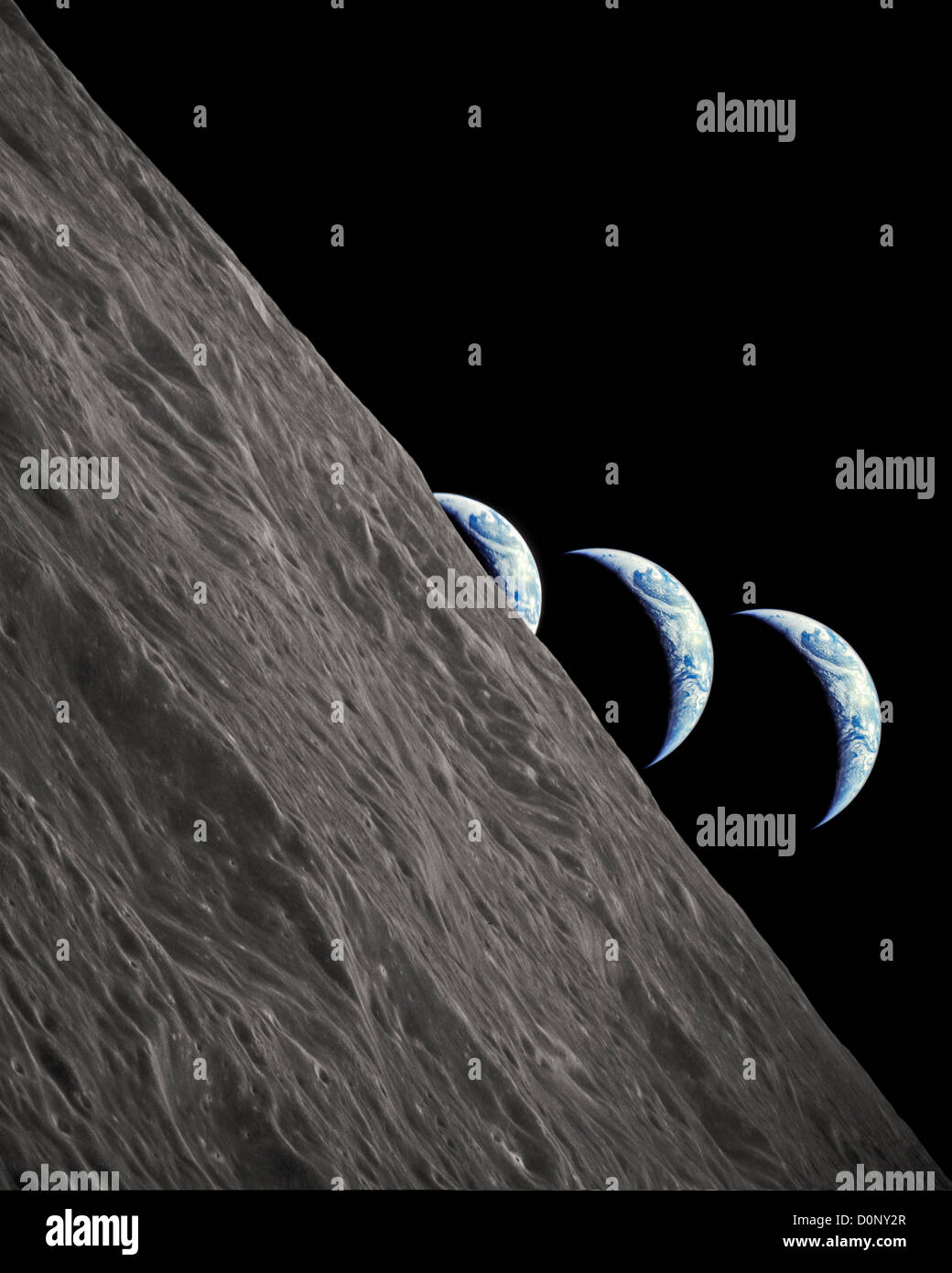 Apollo 17 - The Crescent Earth Rises Stock Photo - Alamy