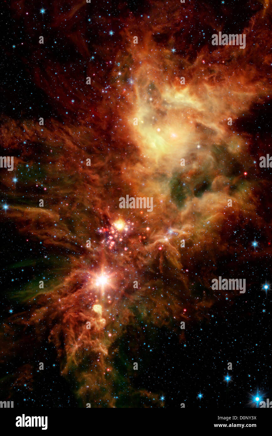 The Stellar Nursery Called the Christmas Tree Cluster Stock Photo - Alamy
