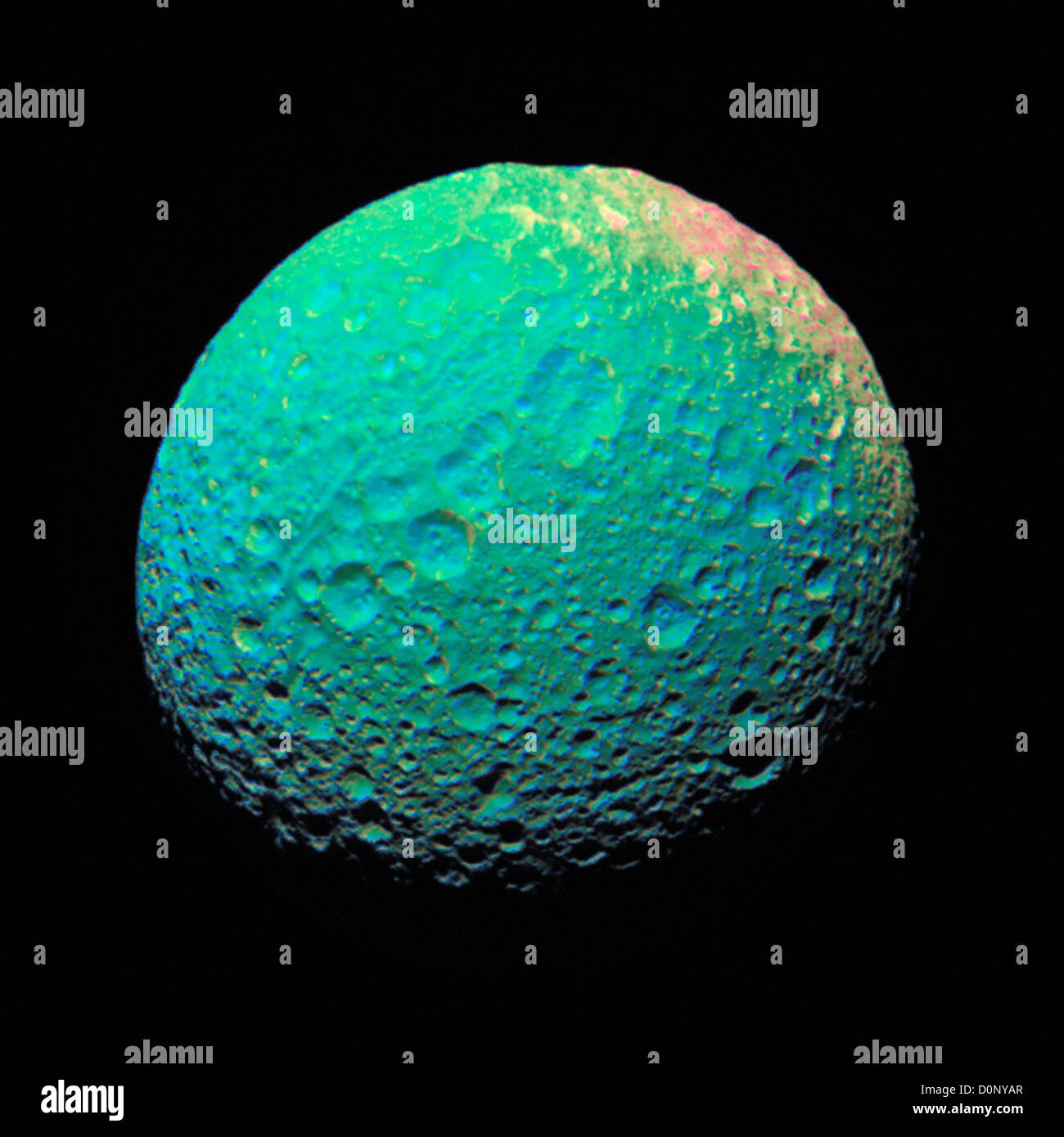 Mimas moon false color hi-res stock photography and images - Alamy