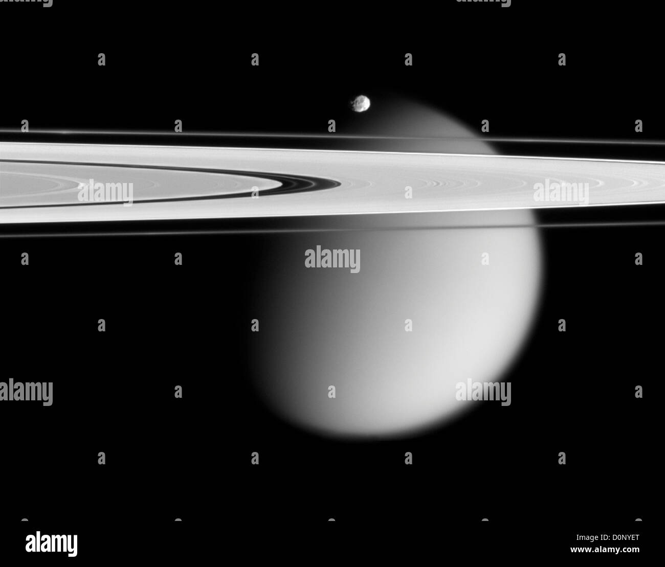 Moons and Rings of Saturn Stock Photo - Alamy