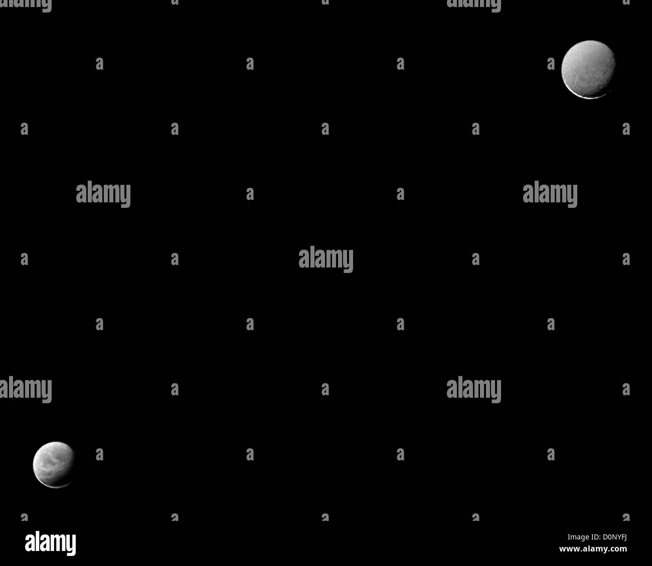 Saturn's Moon Dione and Rhea Stock Photo - Alamy