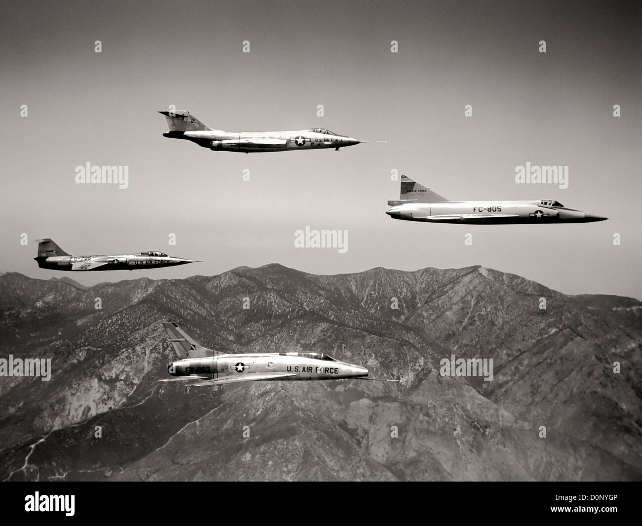 Century Series Fighters Flying in Formation Stock Photo - Alamy