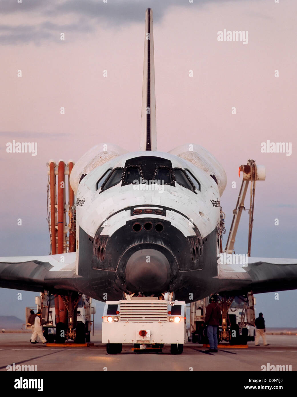 Towing Space Shuttle Atlantis