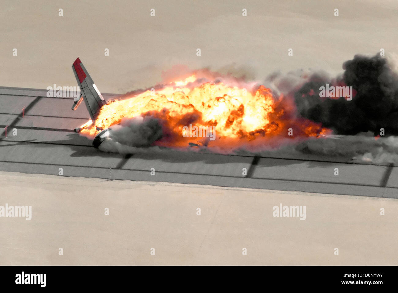 Fireball of Crashed Boeing 720 Stock Photo - Alamy