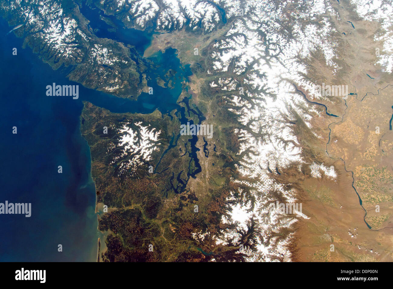 Washington State from Orbit Stock Photo - Alamy
